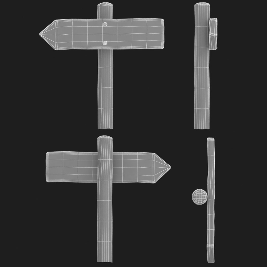 3d realistic wooden signboard 03