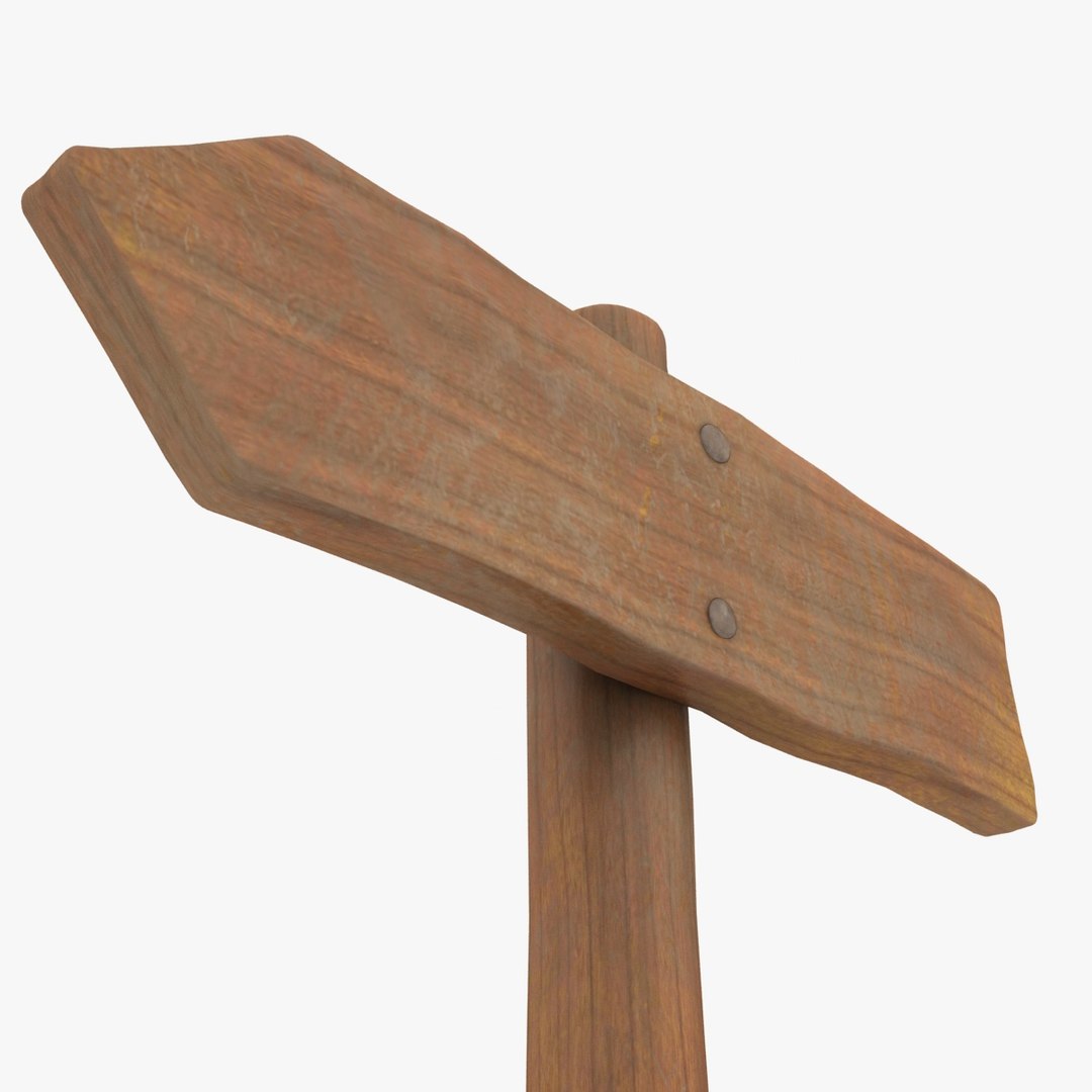 3d realistic wooden signboard 03