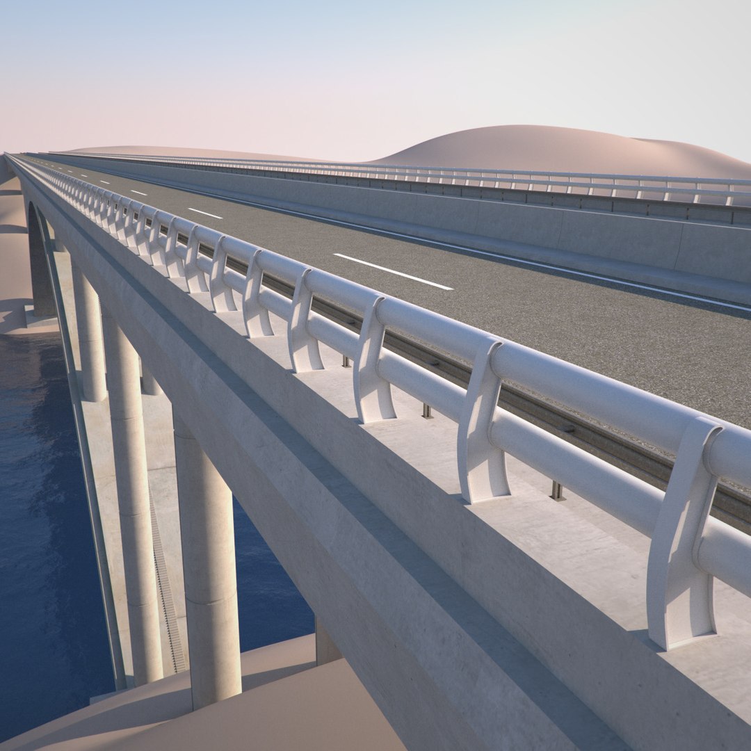 3dsmax Open Arch Bridge Highway