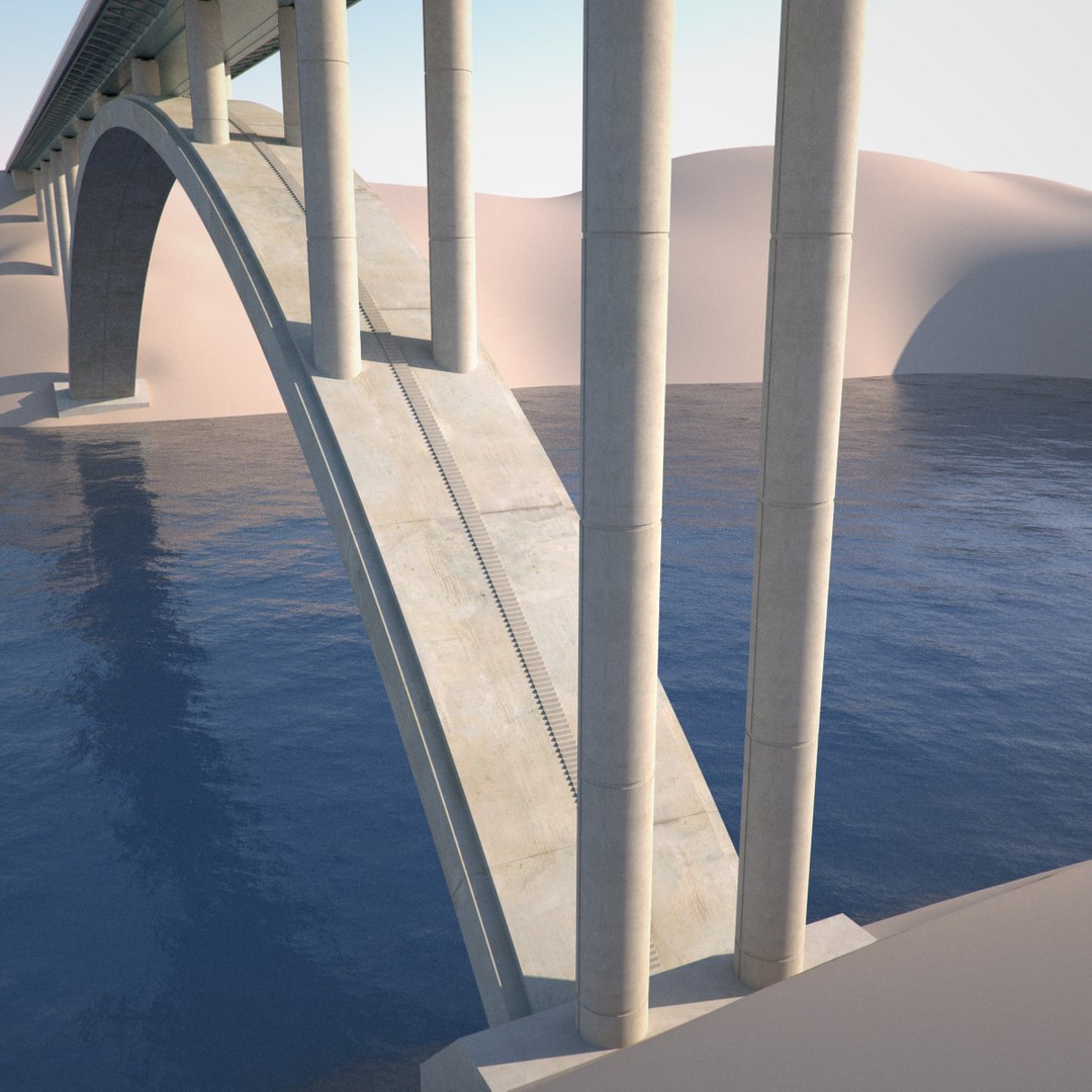 3dsmax Open Arch Bridge Highway