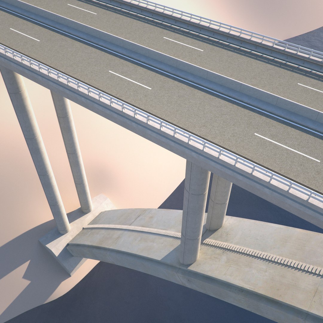 3dsmax Open Arch Bridge Highway