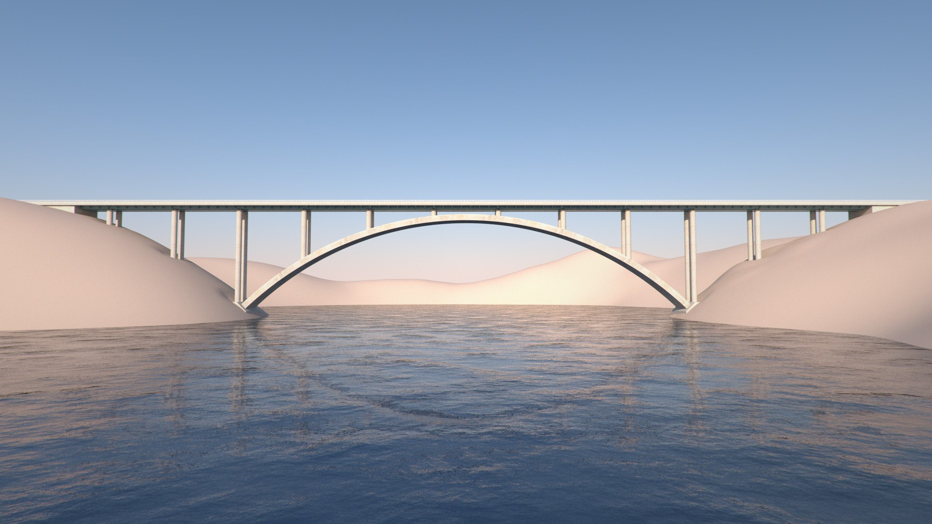 3dsmax Open Arch Bridge Highway