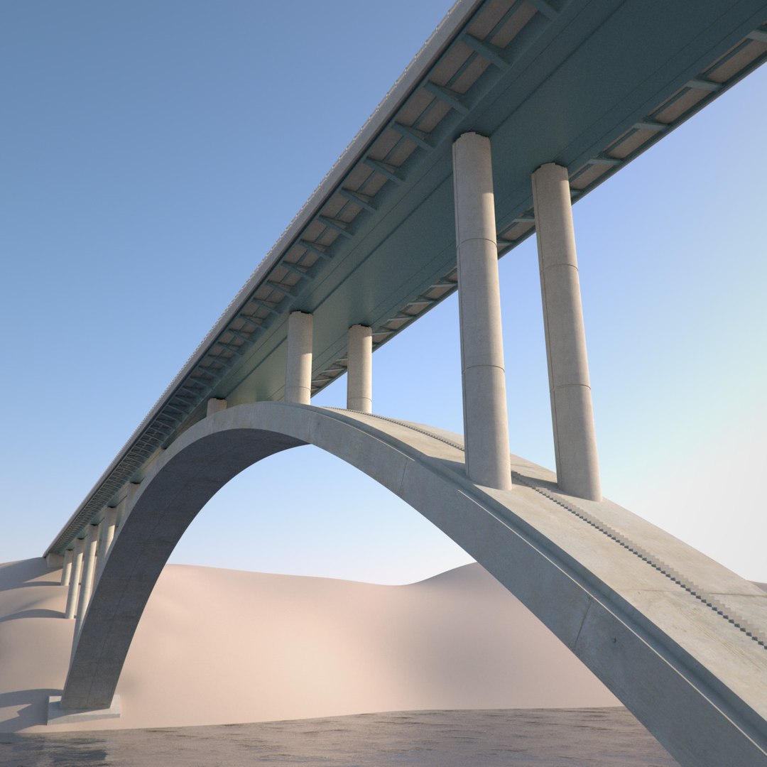 3dsmax Open Arch Bridge Highway