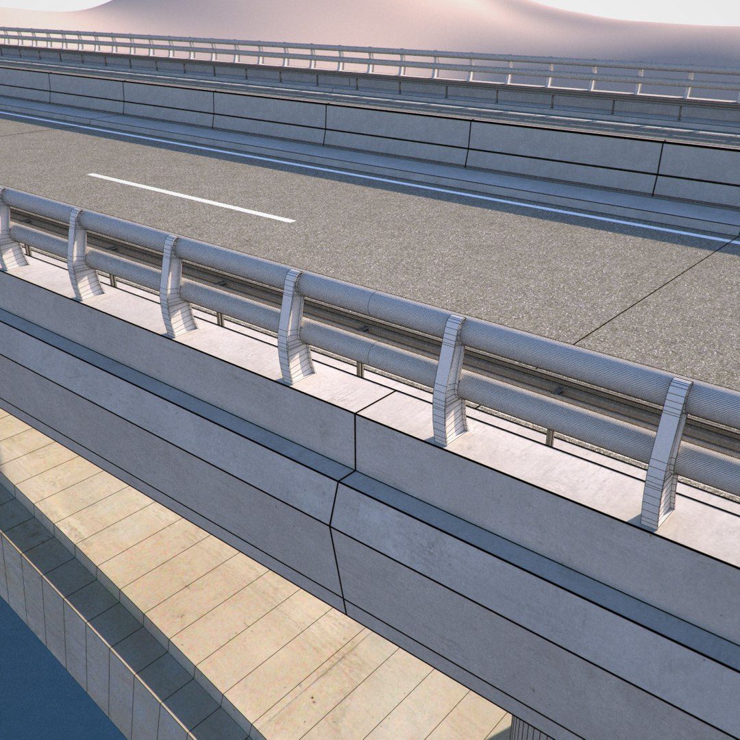 3dsmax Open Arch Bridge Highway