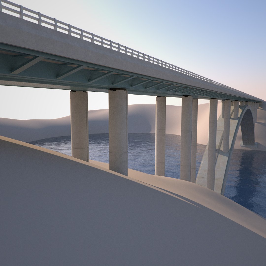 3dsmax Open Arch Bridge Highway