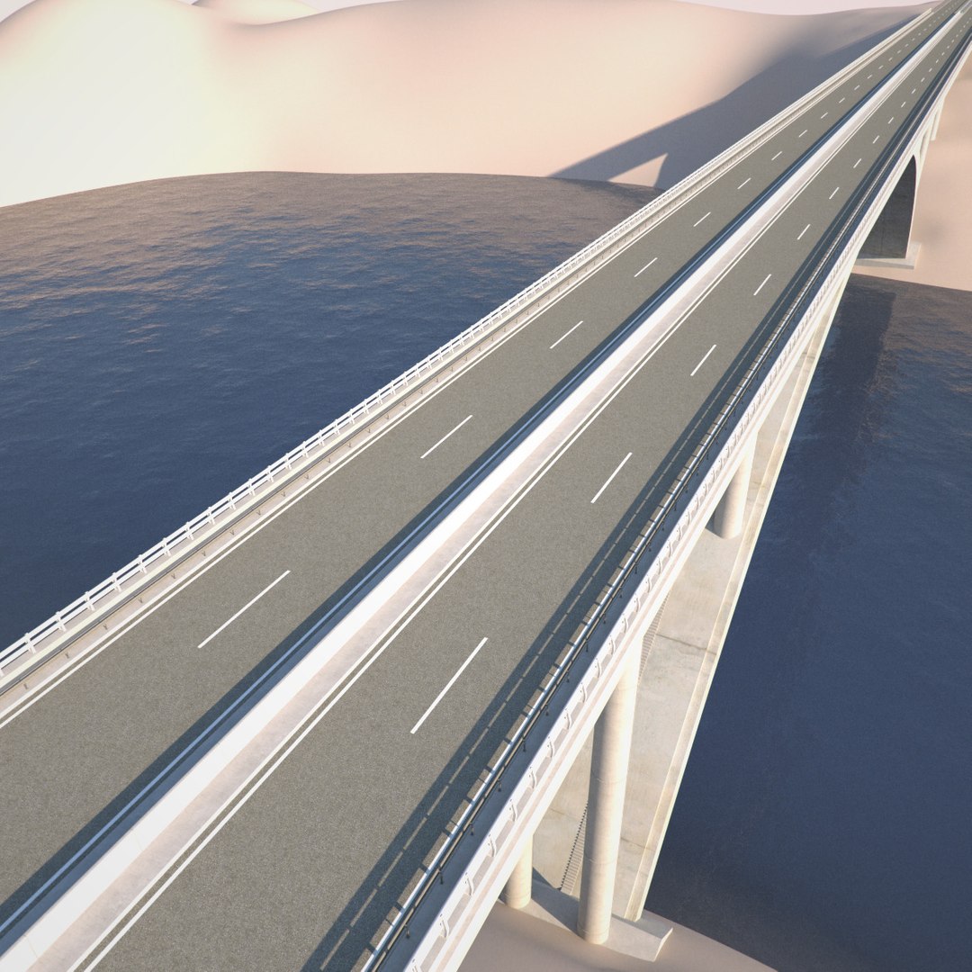 3dsmax Open Arch Bridge Highway