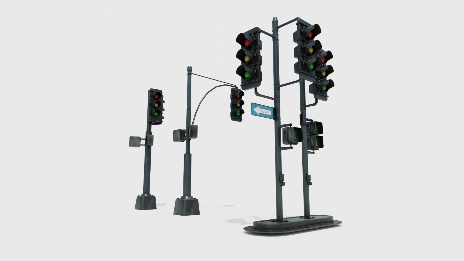 Traffic lights with 4k pbr texture clean and dirty textures 3D model ...