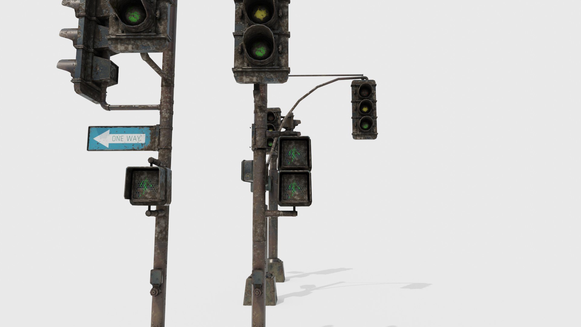 Traffic Lights With 4k Pbr Texture Clean And Dirty Textures 3D Model ...