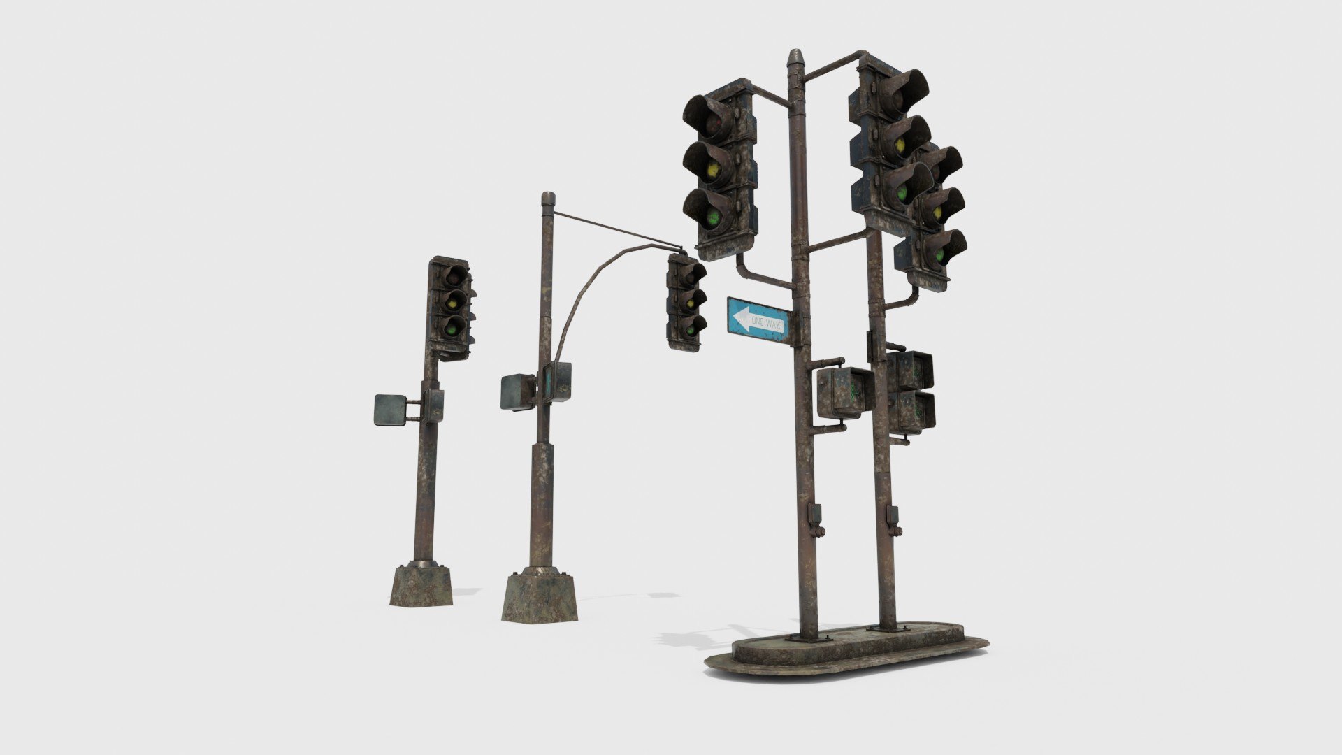 Traffic Lights With 4k Pbr Texture Clean And Dirty Textures 3D Model ...