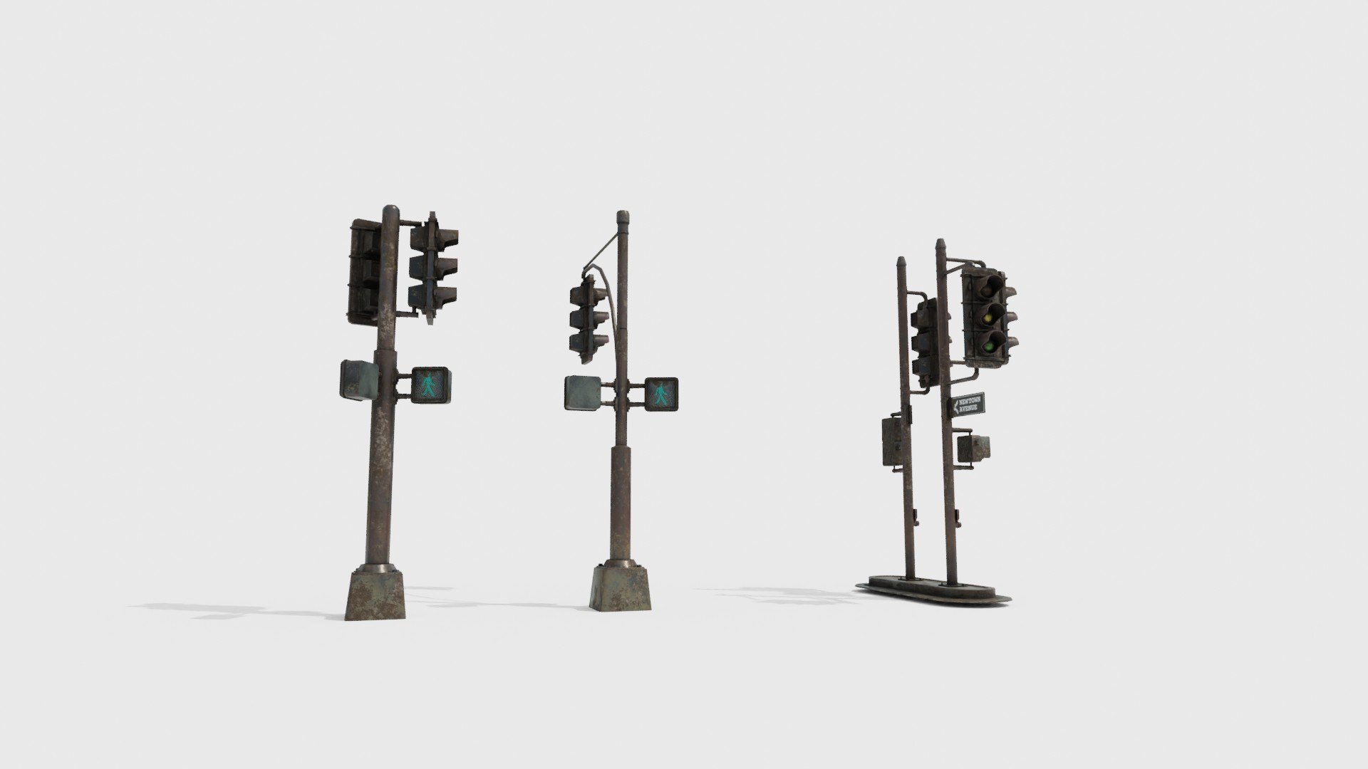 Traffic Lights With 4k Pbr Texture Clean And Dirty Textures 3D Model ...
