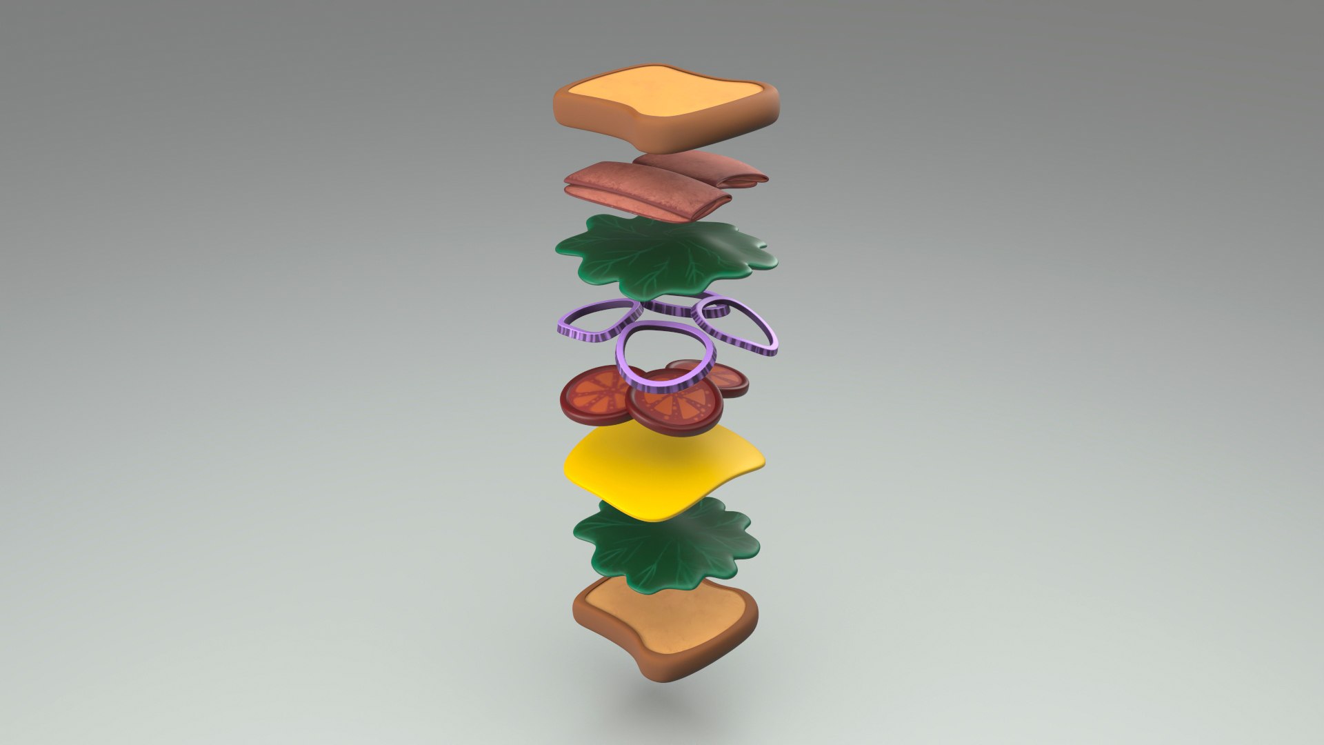 Cartoon Sandwich 3D Model - TurboSquid 1515495