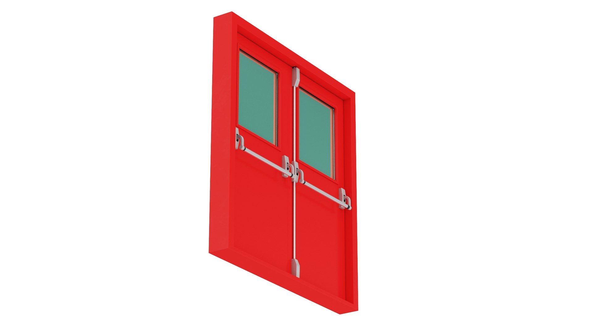 Double Fire Exit Doors With Panic Bar 3D Model - TurboSquid 2054432