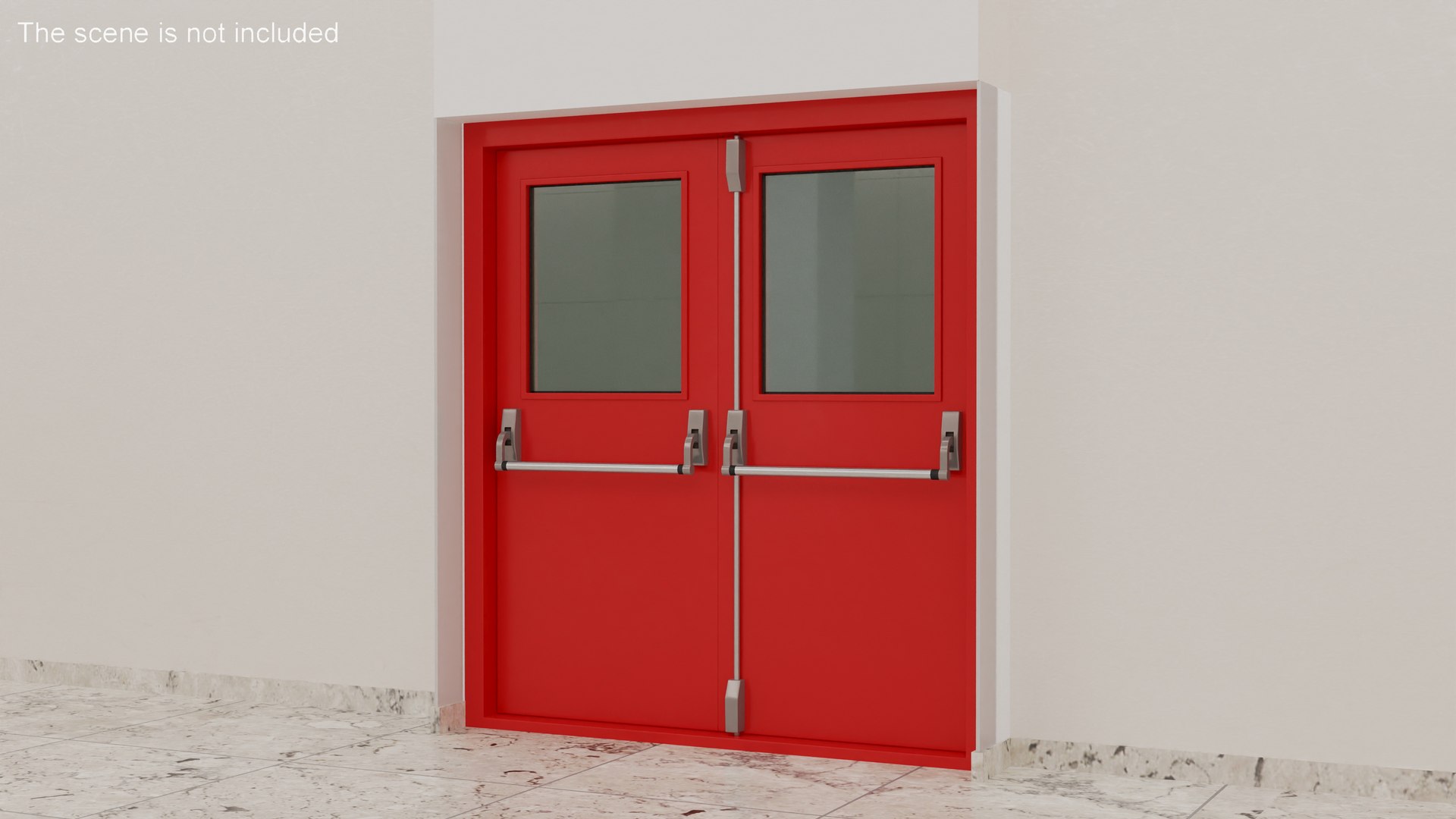 Double Fire Exit Doors With Panic Bar 3D Model - TurboSquid 2054432
