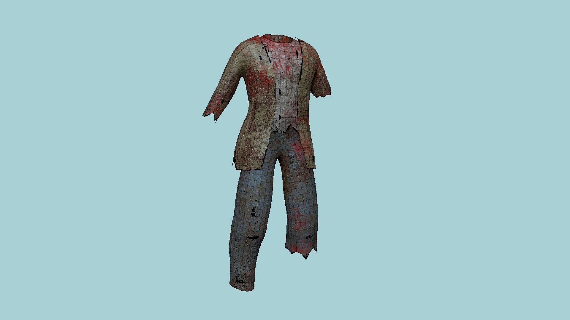 Zombie Clothing Color 01 - Undead Character Design 3D Model ...