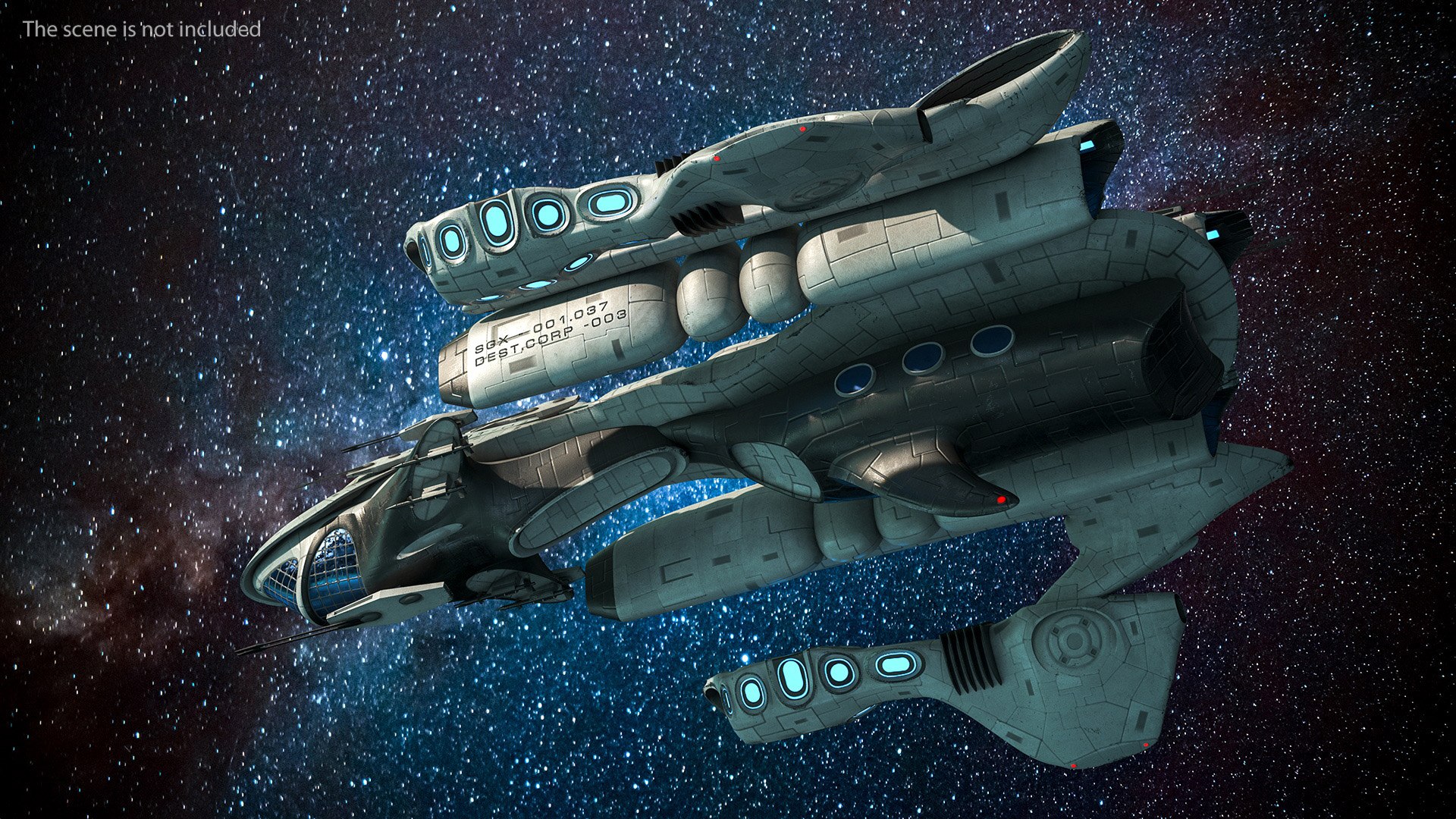 Fantastic Battle Spaceship White 3D Model - TurboSquid 2222830