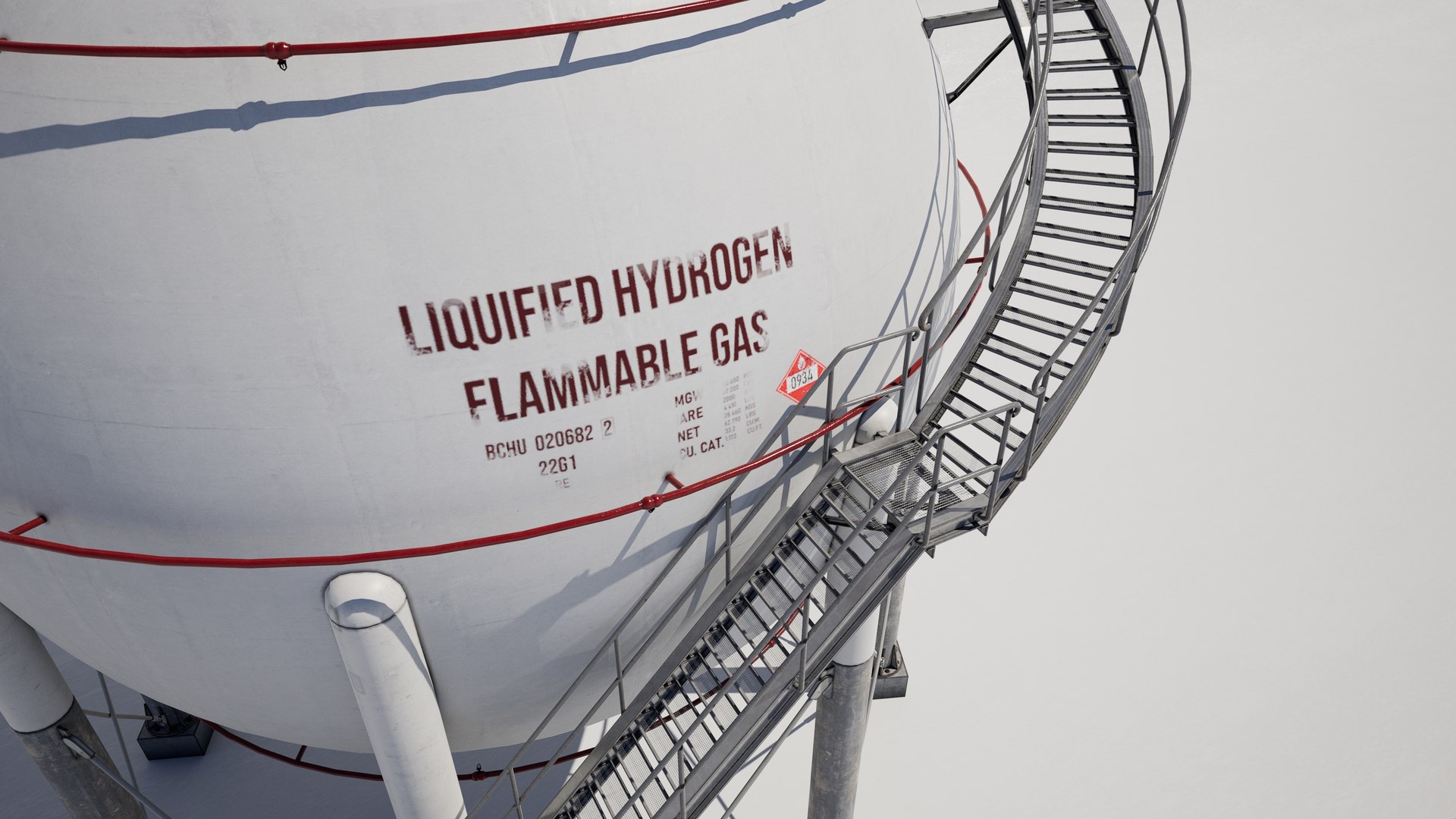 Industrial Liquified Hydrogen Flammable Gas Storage Tank 3D Model ...