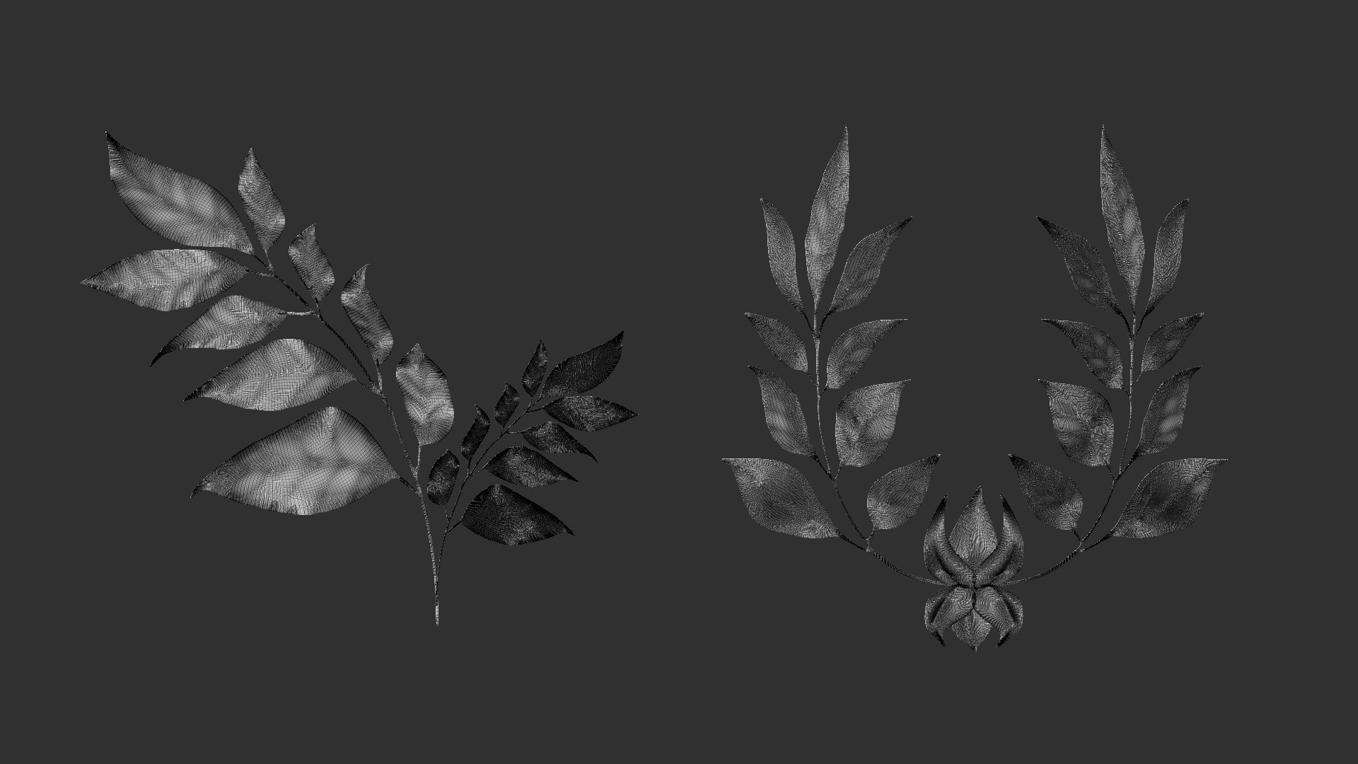 14 High-poly Leafs And Branches Zbrush IMM Brush Set 3D - TurboSquid ...