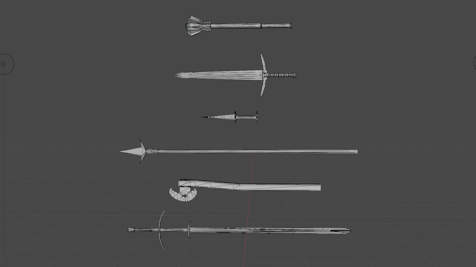 3D Set Of Low Poly Weapons - TurboSquid 1981359