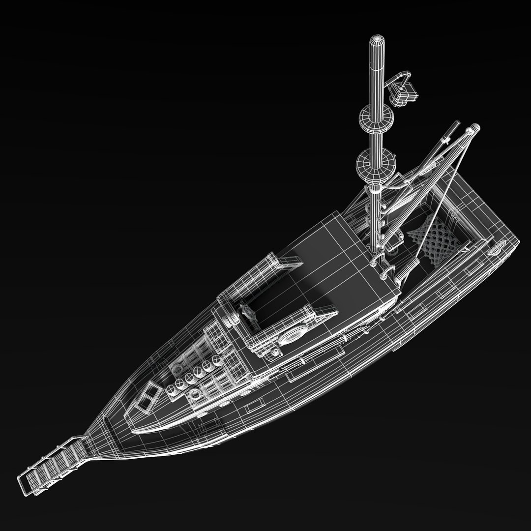3d Wooden Fishing Boat