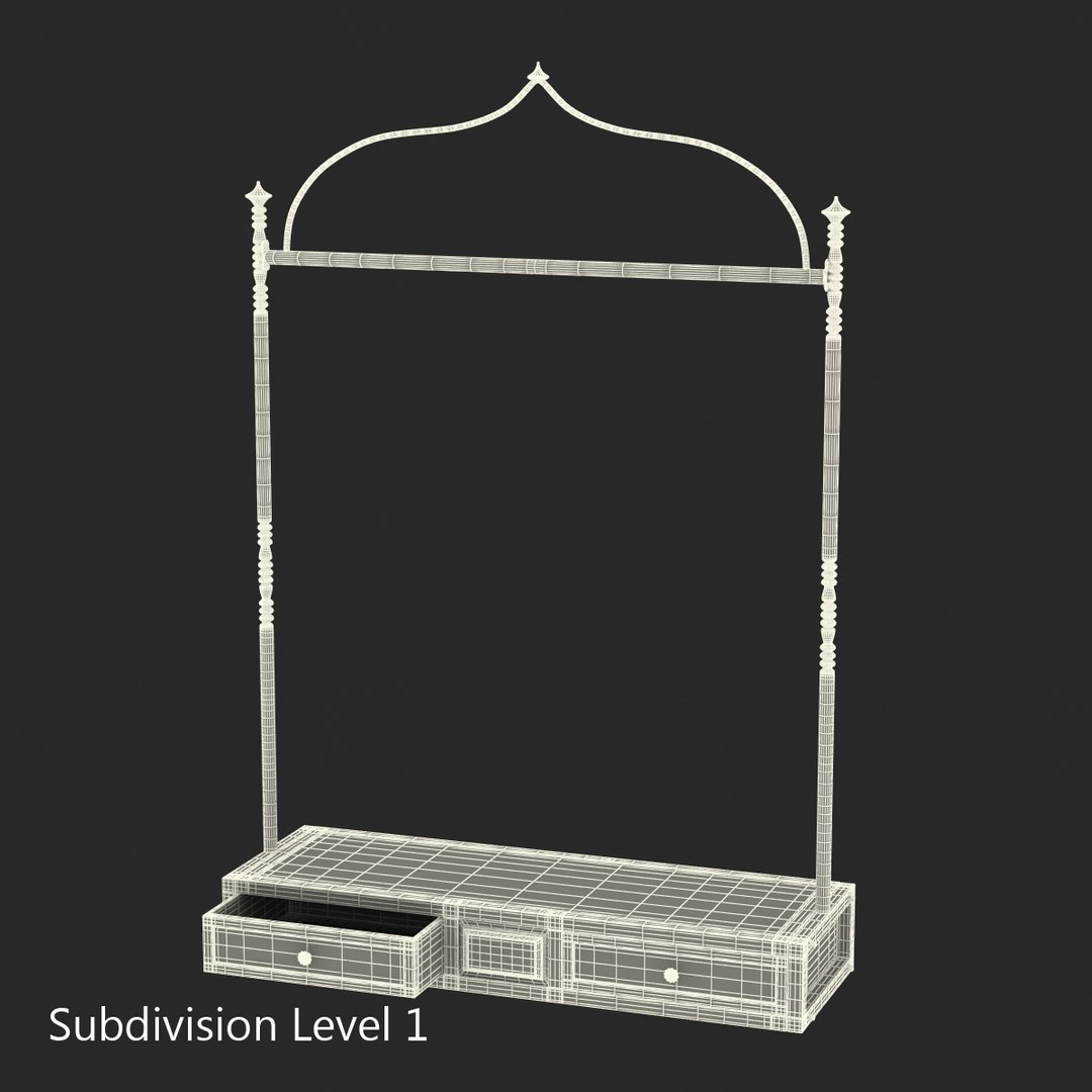 3d max iron clothing display rack