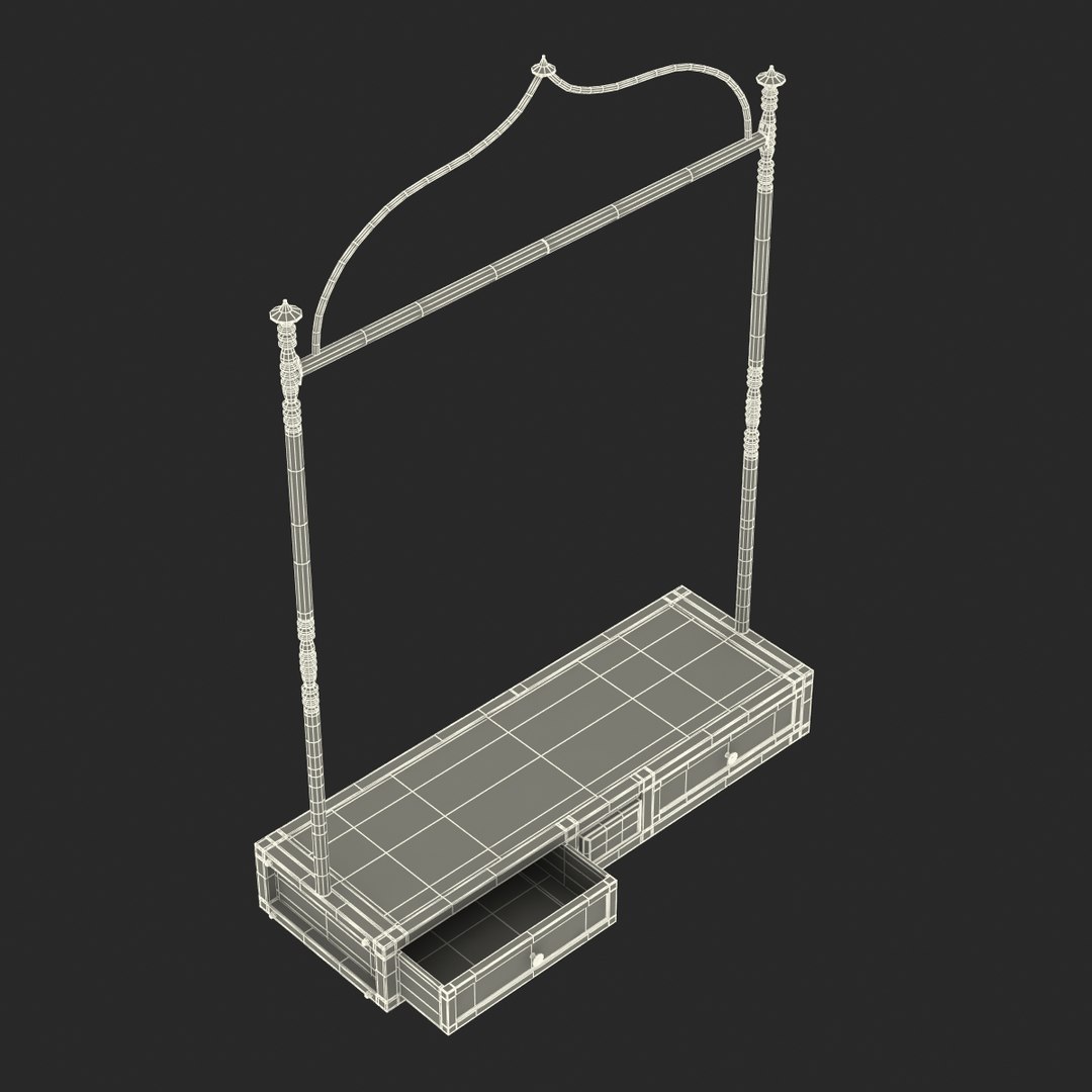 3d max iron clothing display rack