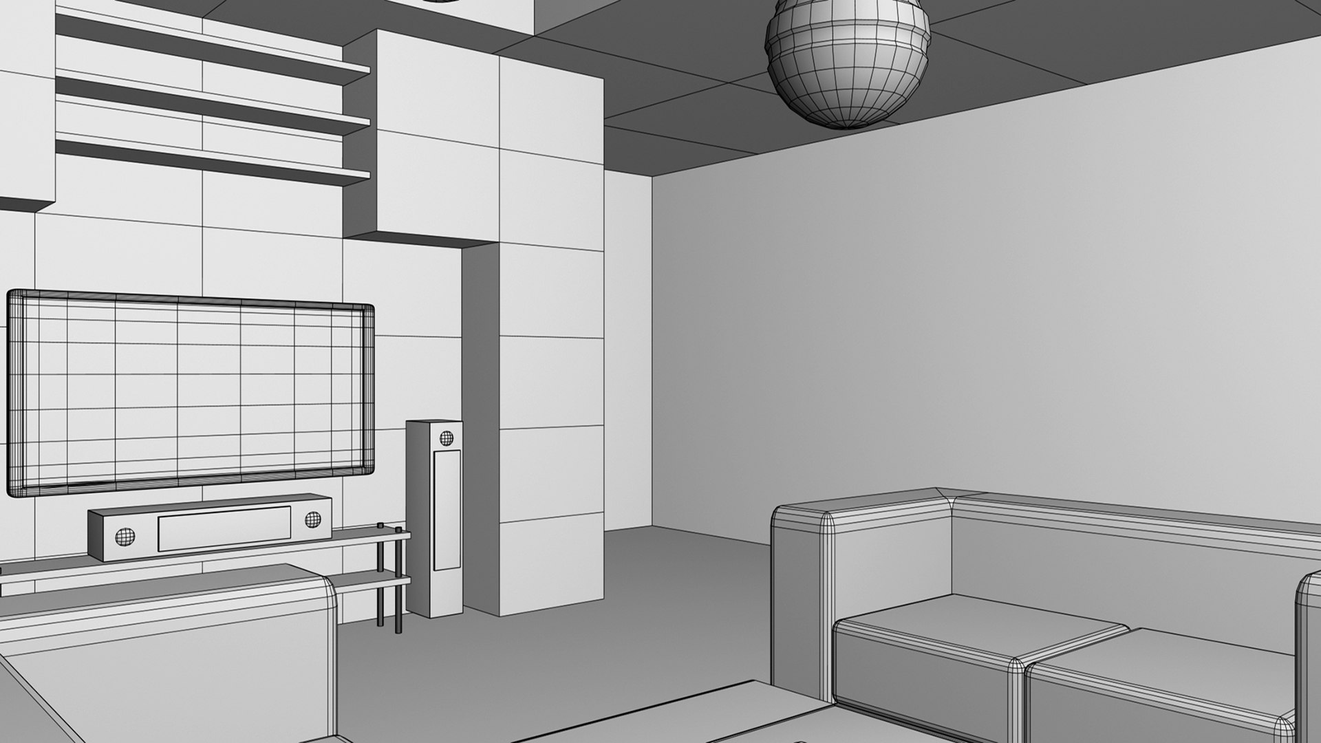 Living Room Base Mesh 3D Model - TurboSquid 1744083