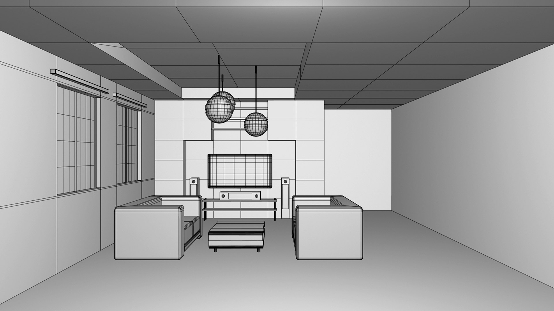 Living Room Base Mesh 3D Model - TurboSquid 1744083