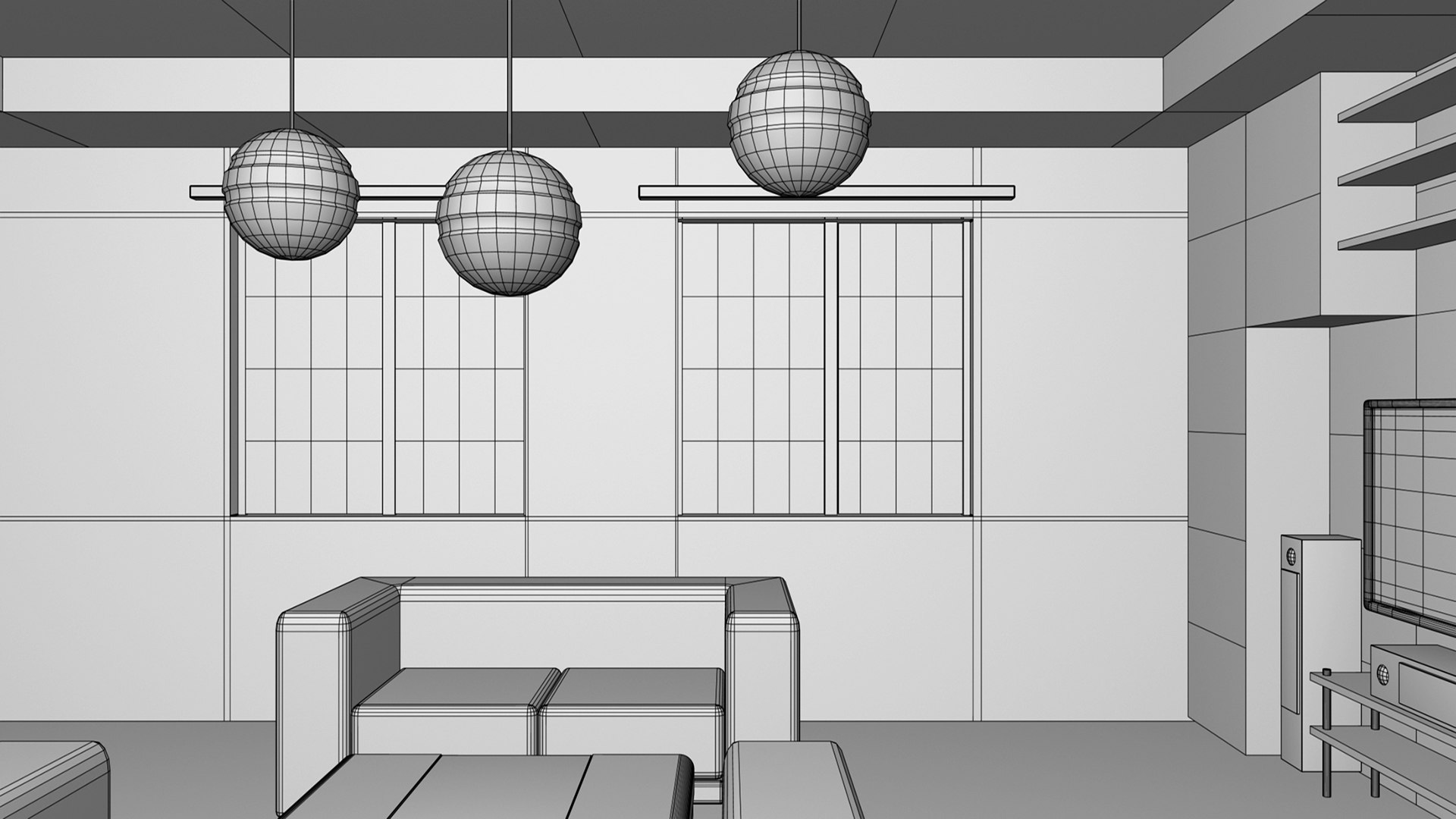 Living Room Base Mesh 3D Model - TurboSquid 1744083