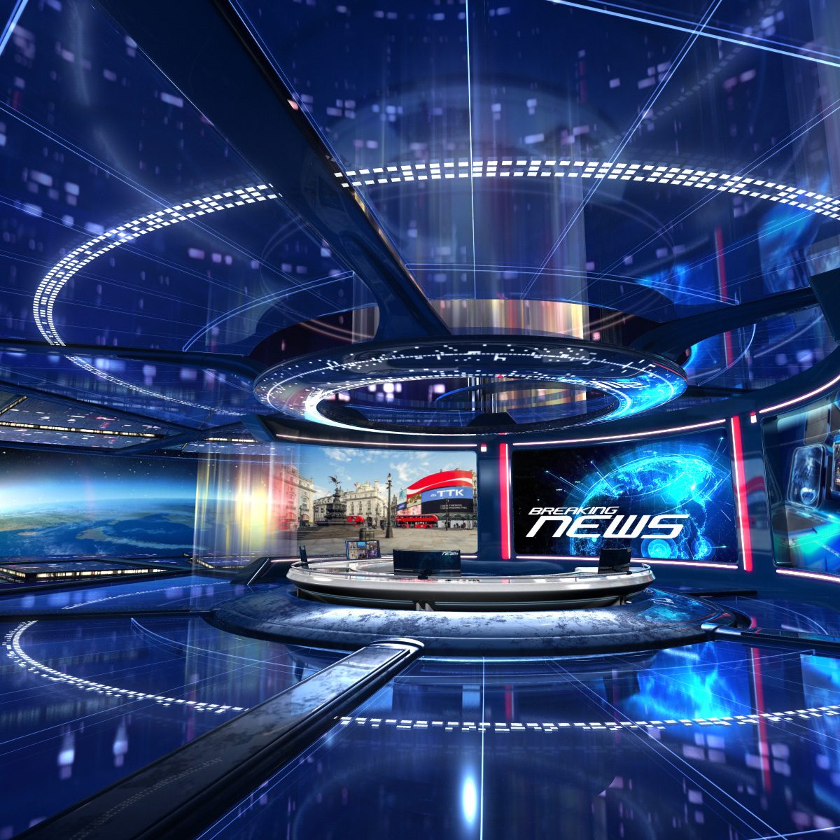 Virtual set news studio 3D model - TurboSquid 1232190