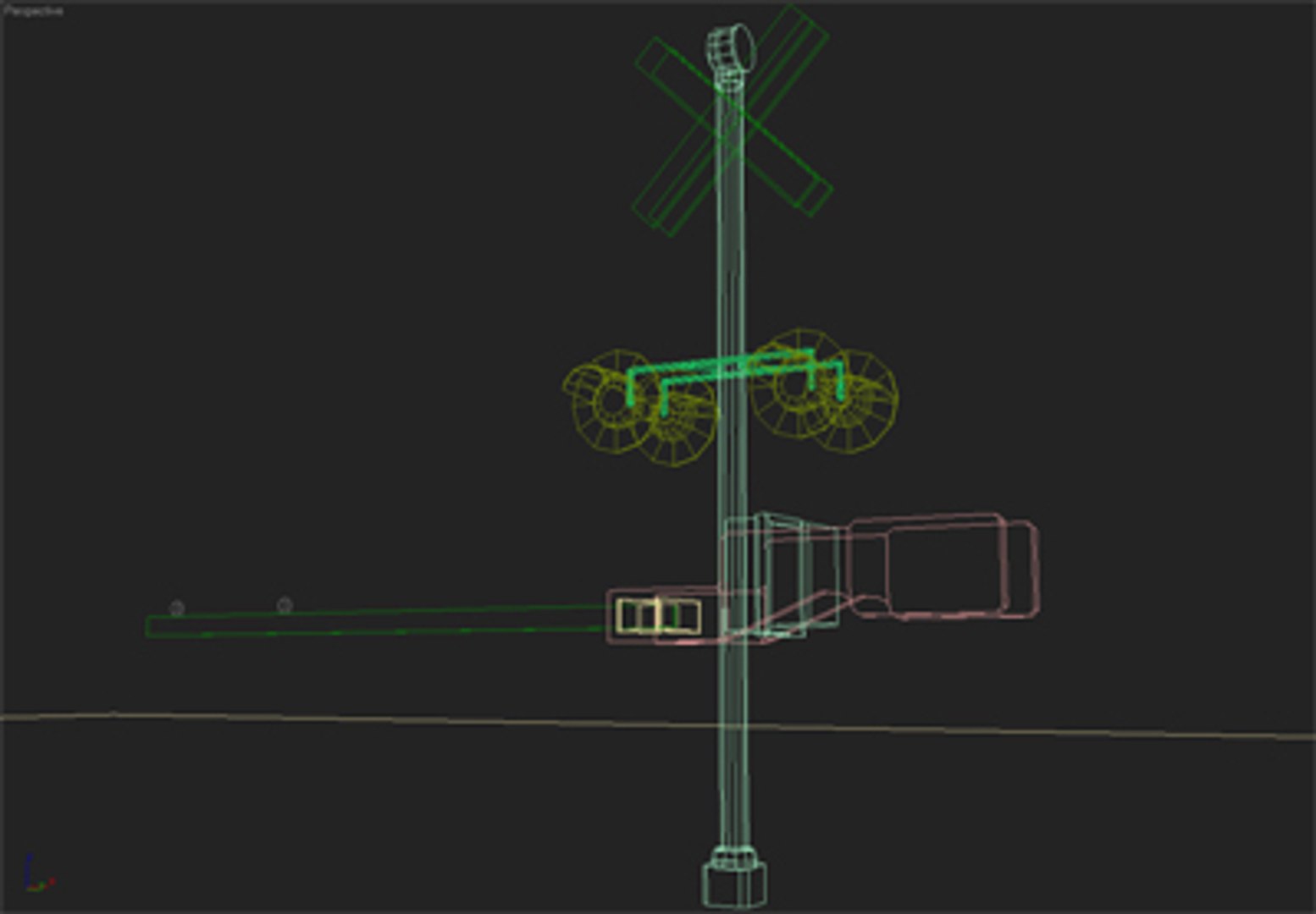 3d Railroad Crossing Model