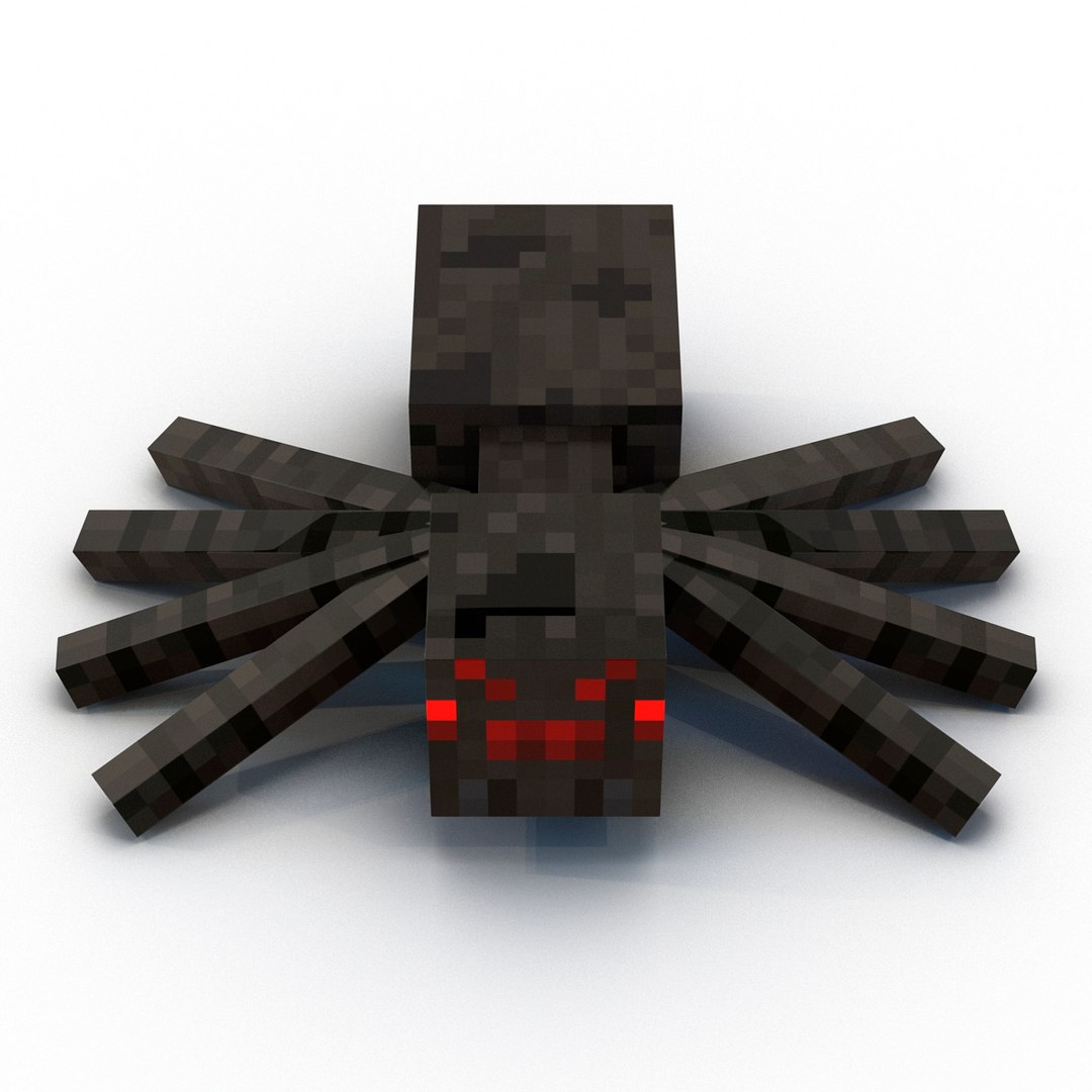 3d Minecraft Spider Rigged