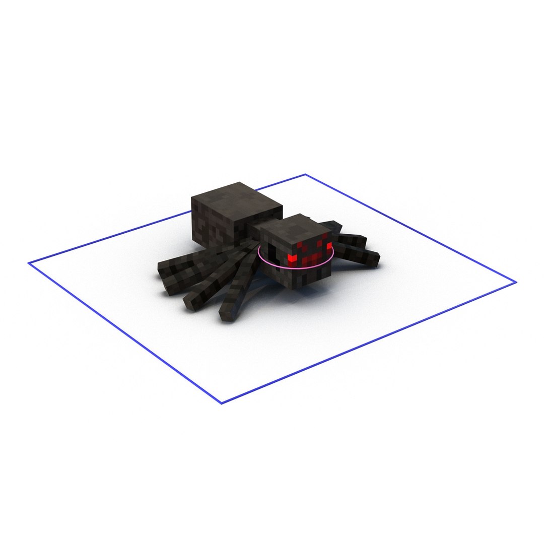3d Minecraft Spider Rigged