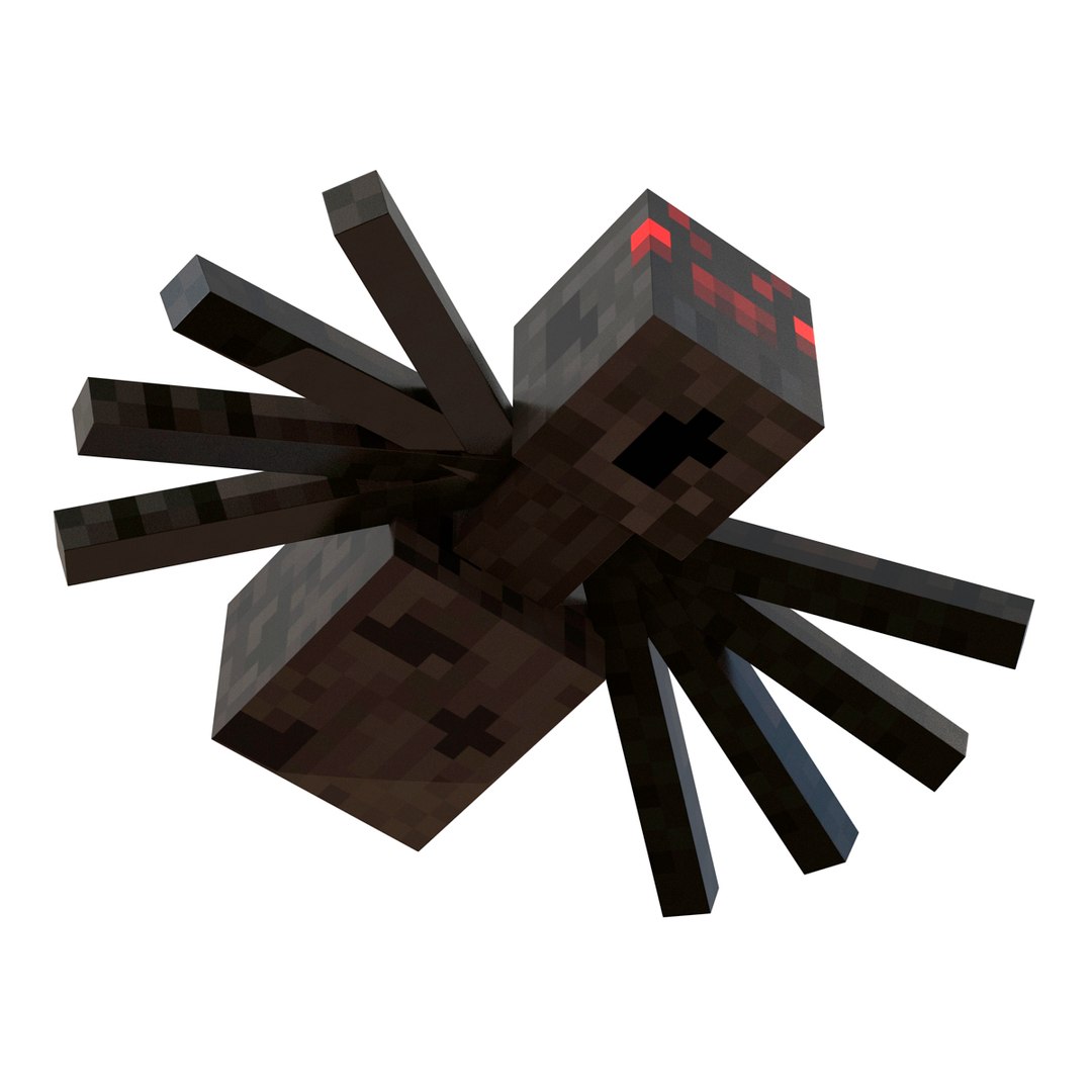 3d Minecraft Spider Rigged