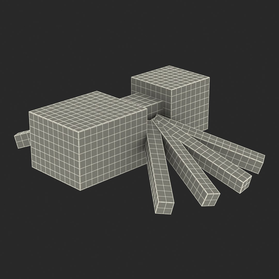 3d Minecraft Spider Rigged