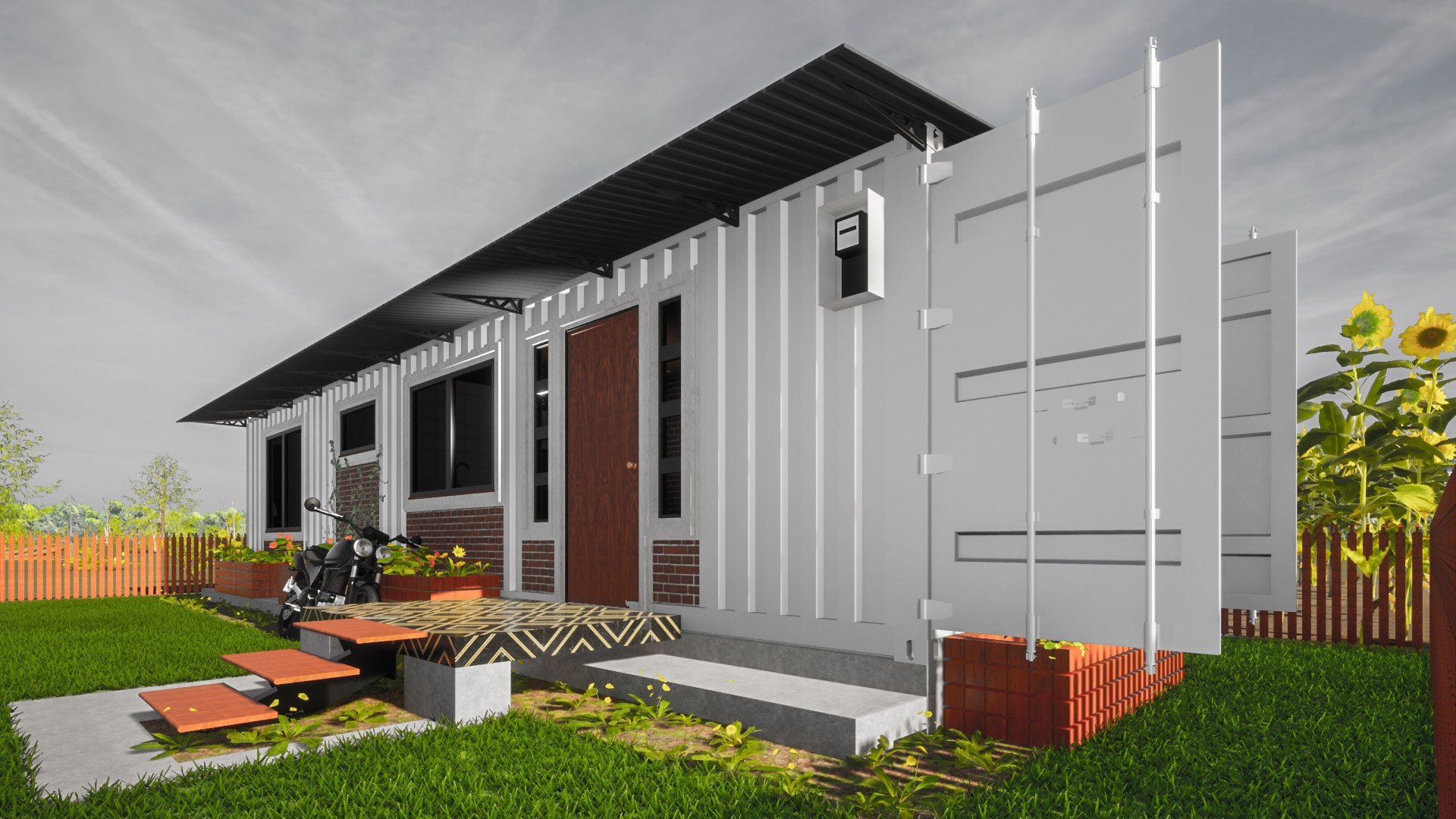 3D Container House 1 Bedroom Interior And Exterior Model - TurboSquid ...