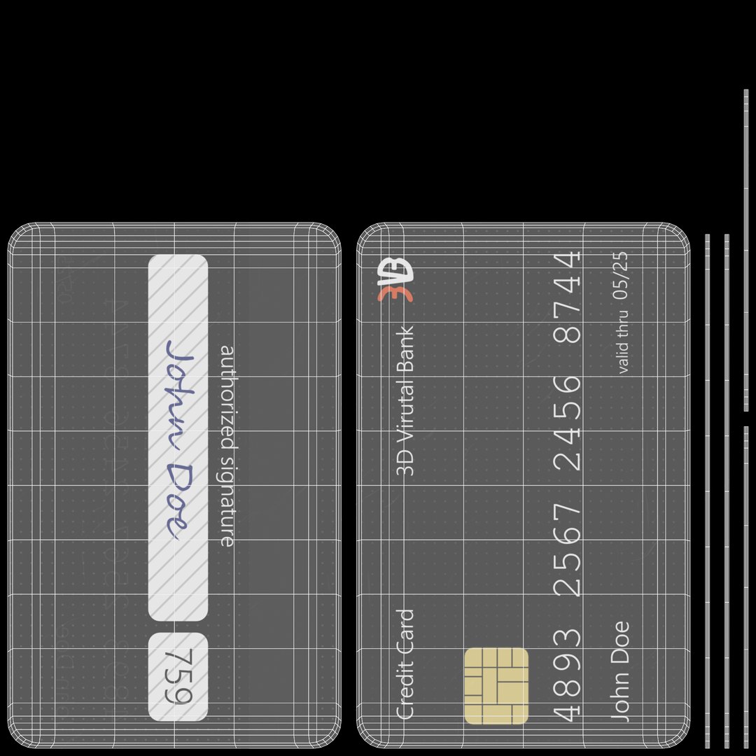 Credit Card 1 Model - TurboSquid 1571976
