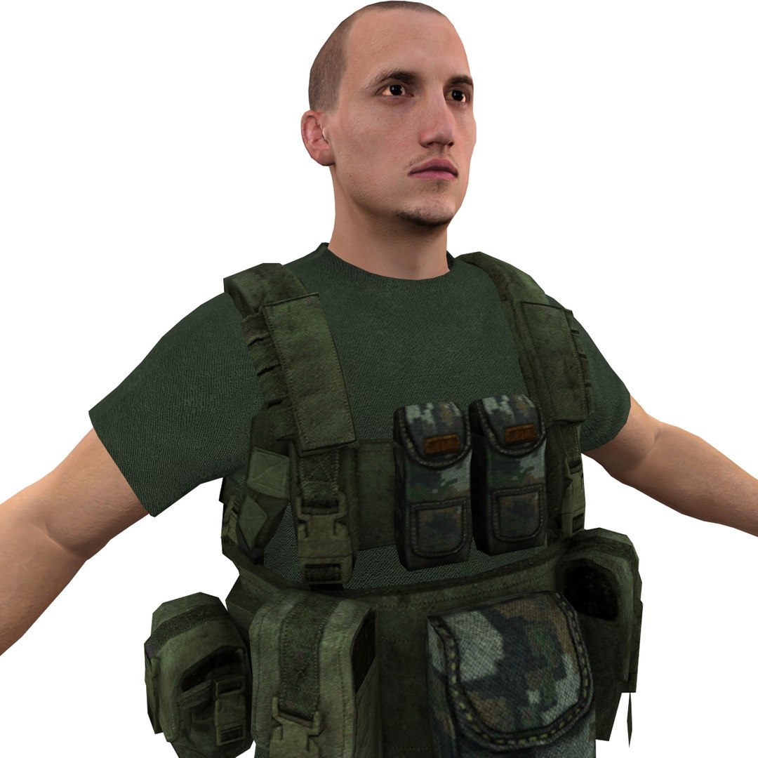 Mercenary Rigged Soldier 3d Model