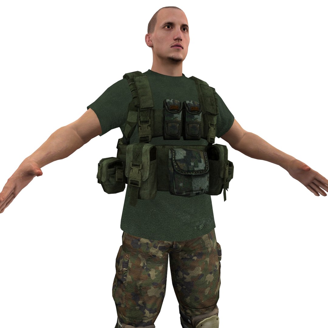 Mercenary Rigged Soldier 3d Model