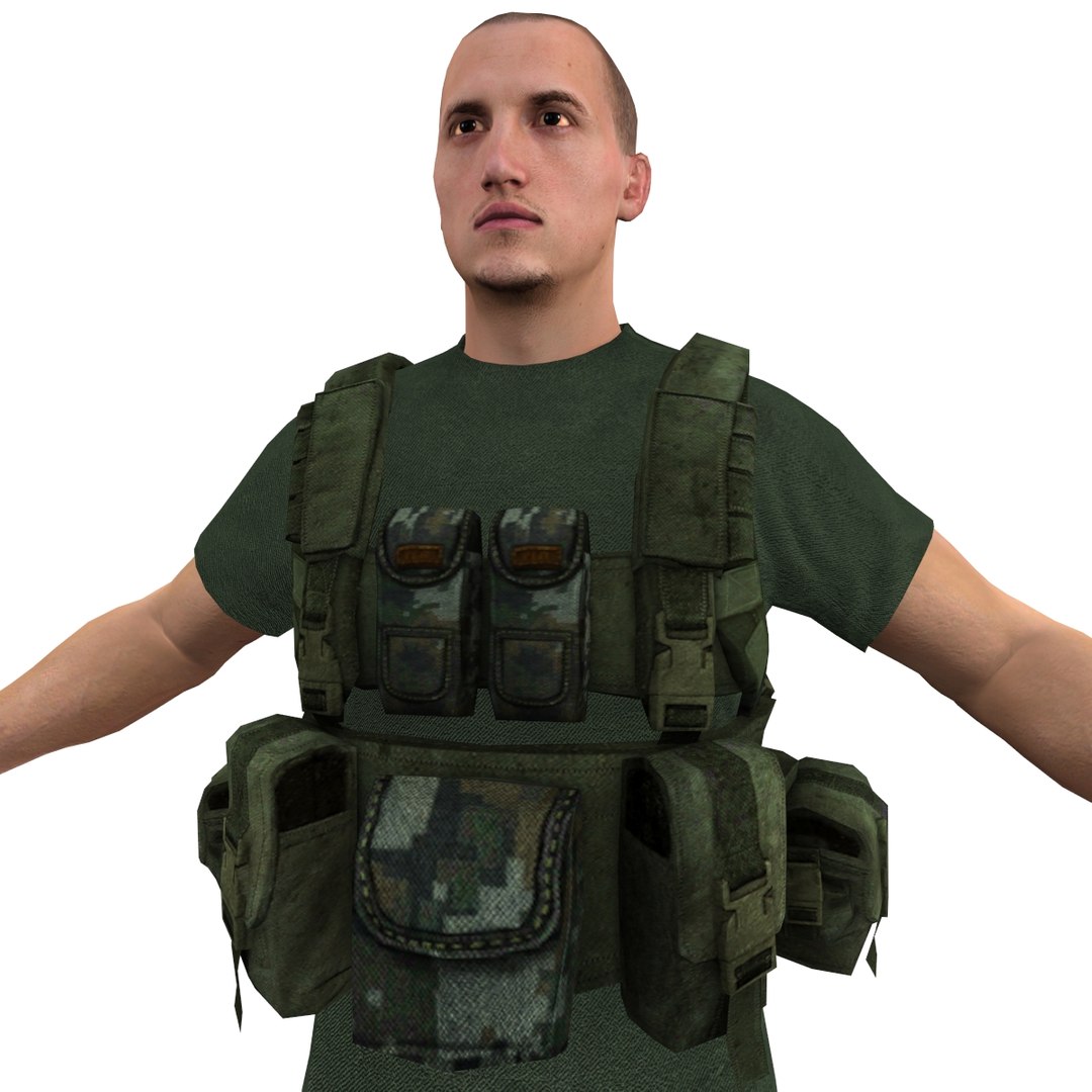 Mercenary Rigged Soldier 3d Model