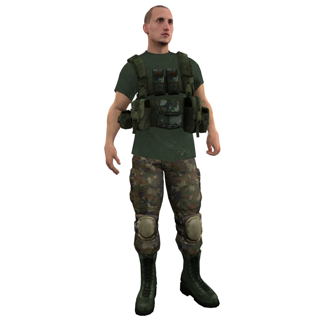 Mercenary Rigged Soldier 3d Model