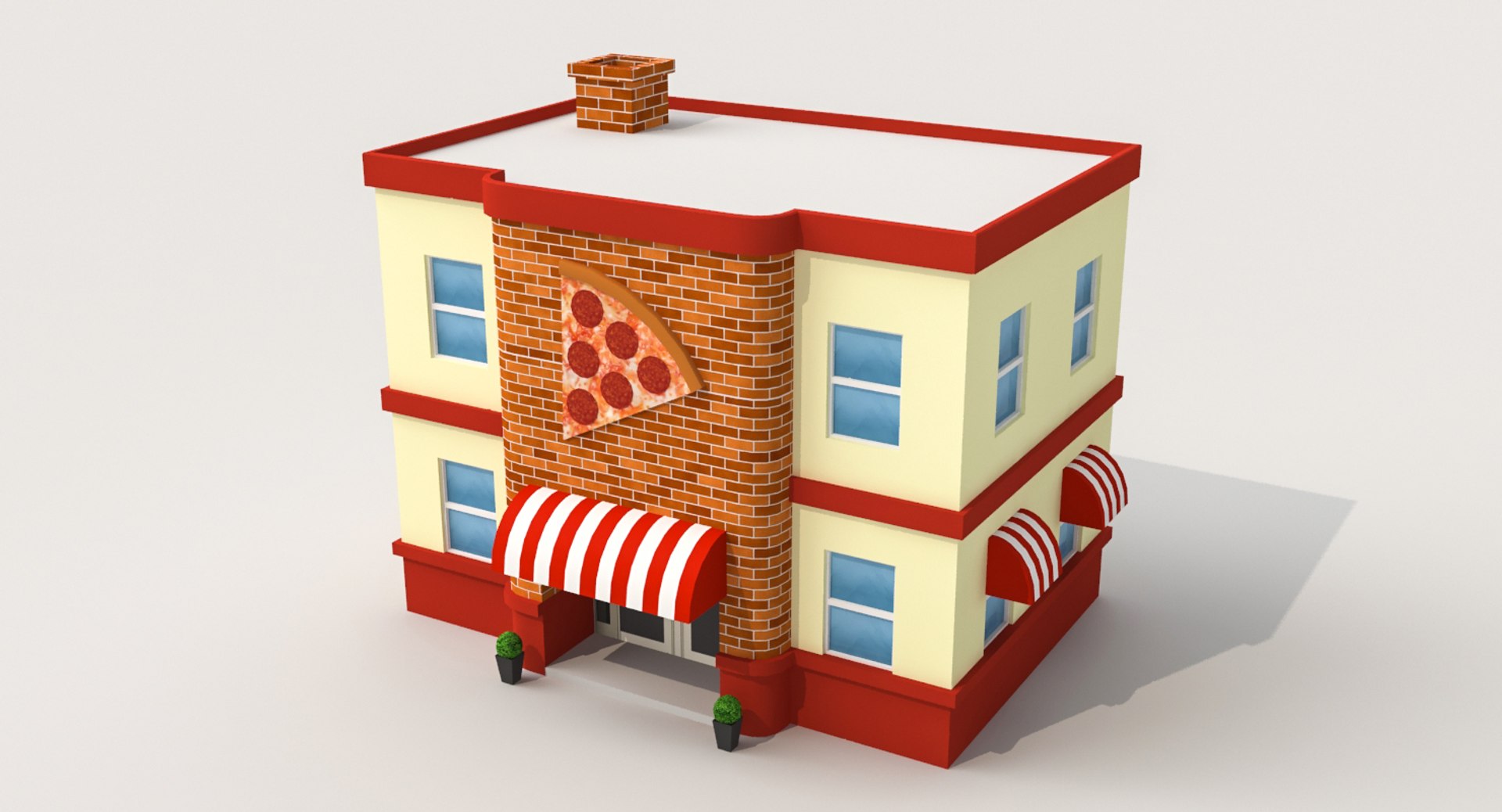 Cartoon pizza model - TurboSquid 1282293