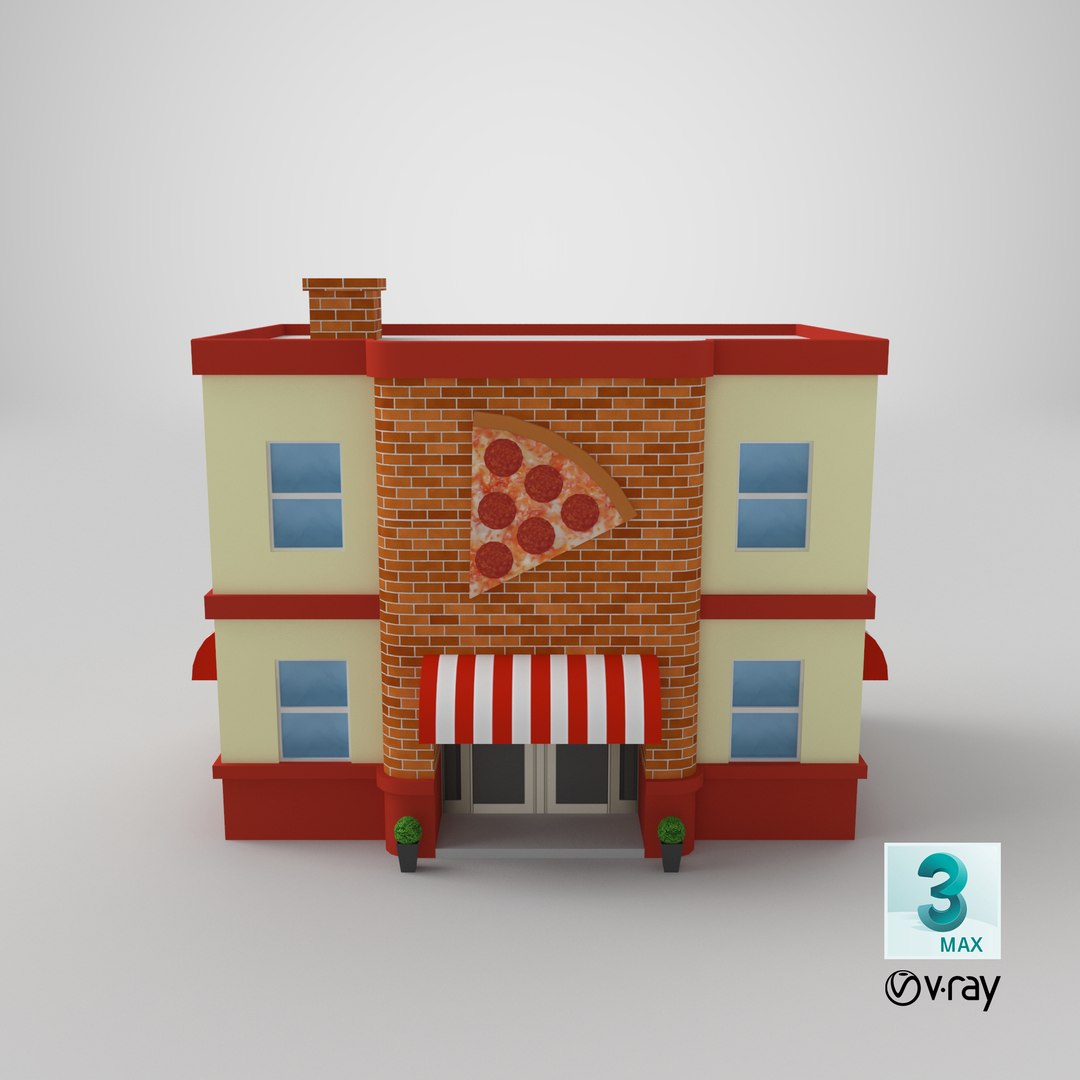 Cartoon pizza model - TurboSquid 1282293