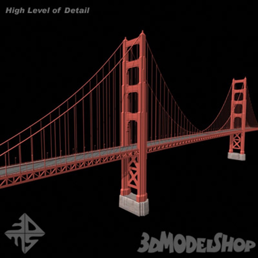 Golden Gate Bridge V2 3d Model
