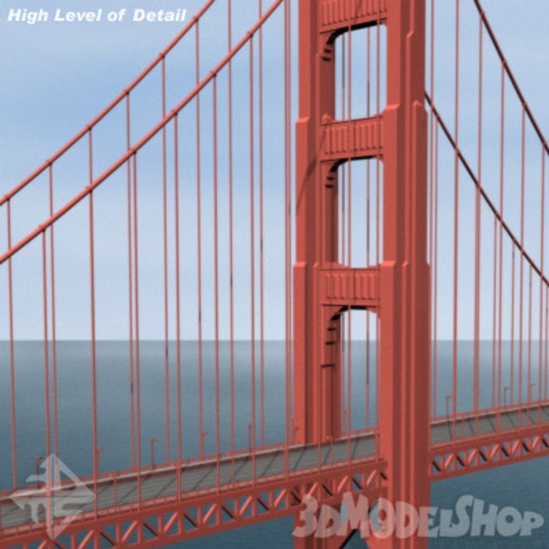 Golden Gate Bridge V2 3d Model