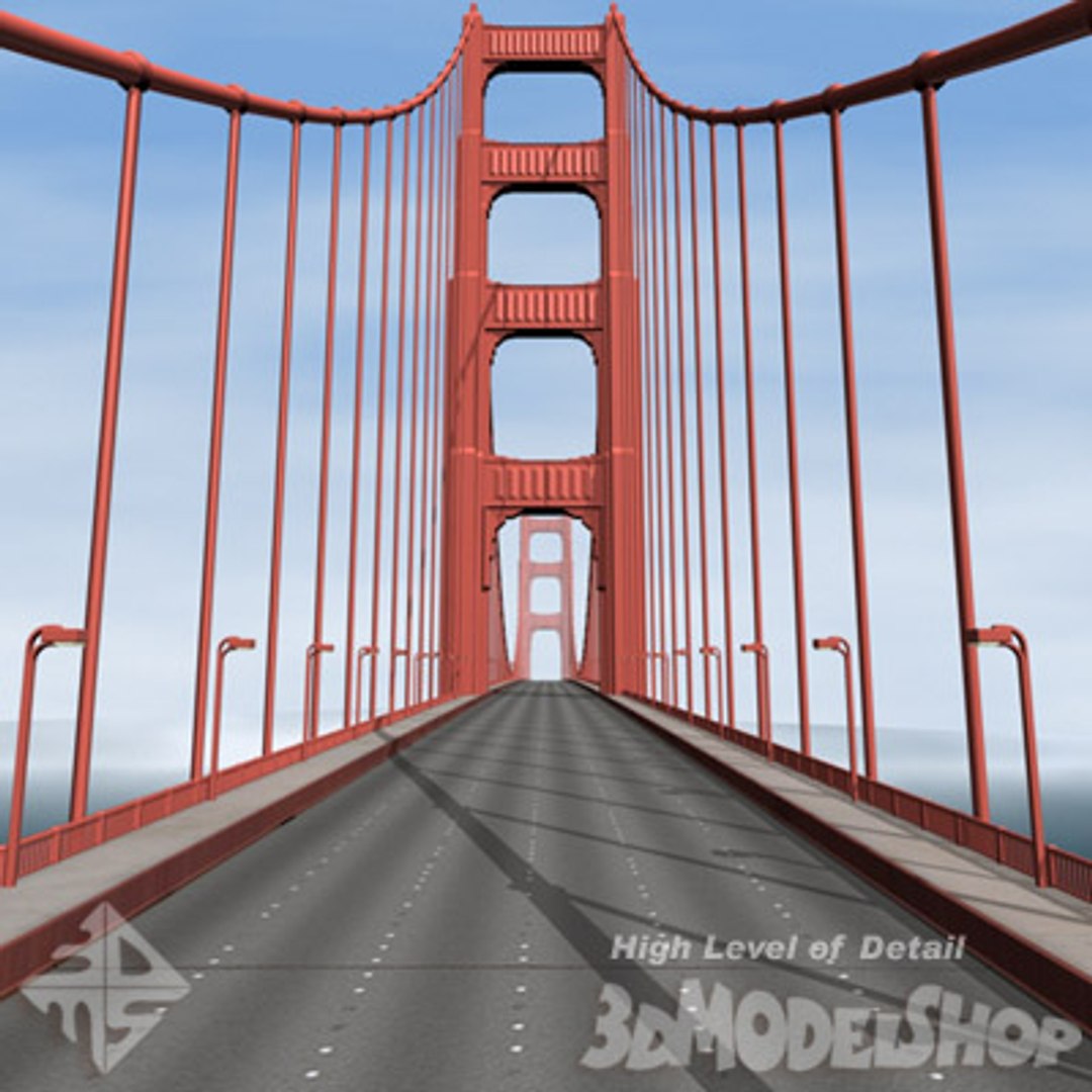 Golden Gate Bridge V2 3d Model