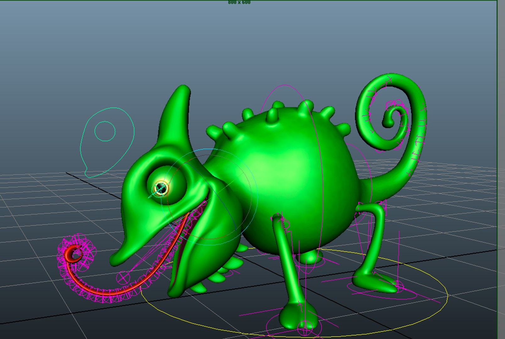 3d rigged chameleon