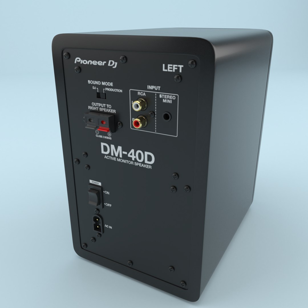 Pioneer Monitor Speakers DM-40D Black 3D Model - TurboSquid 1933379