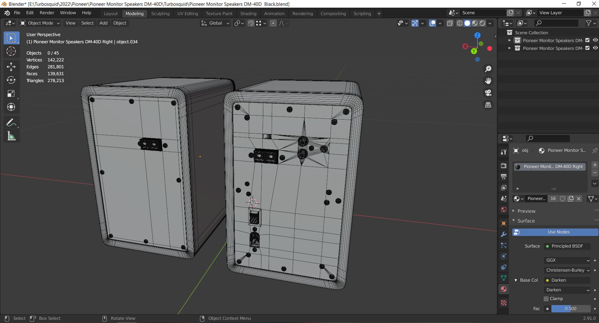 Pioneer Monitor Speakers DM-40D Black 3D Model - TurboSquid 1933379