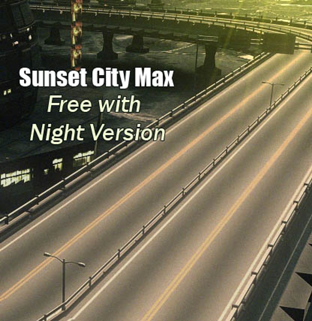 Realistic Night City Modern 3d Model