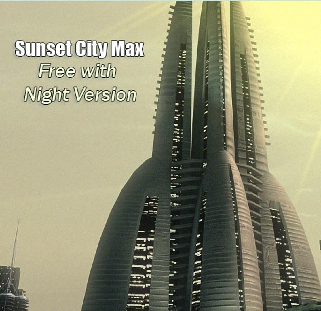 Realistic Night City Modern 3d Model